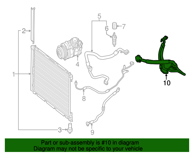 222-830-43-02 - A/C Refrigerant Suction Hose 2014-2020 Mercedes-Benz ...