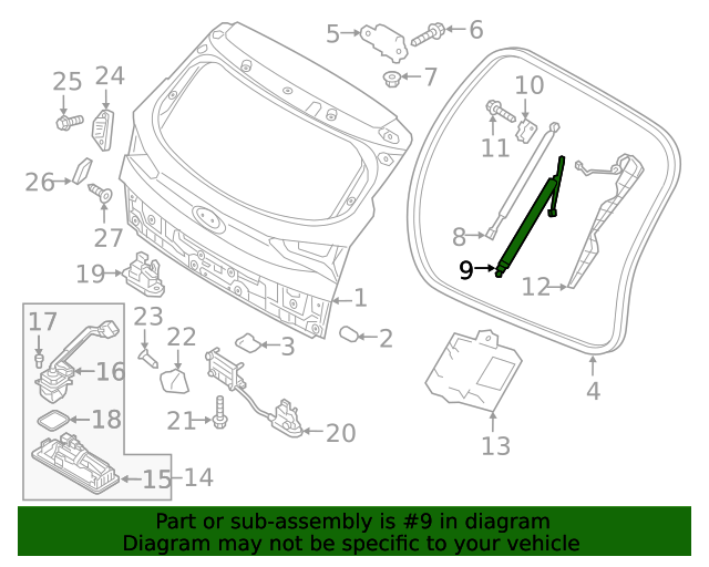 2016-2021 Hyundai Tucson Lift Cylinder 81780-D3100 | OEM Hyundai Parts