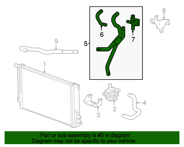 2016-2019 Cadillac CT6 Turbocharger Coolant Feed Hose 84049517 ...