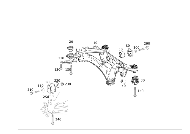 204-350-01-75 - Axle Sub-Frame Suspension 2010-2015 Mercedes-Benz ...