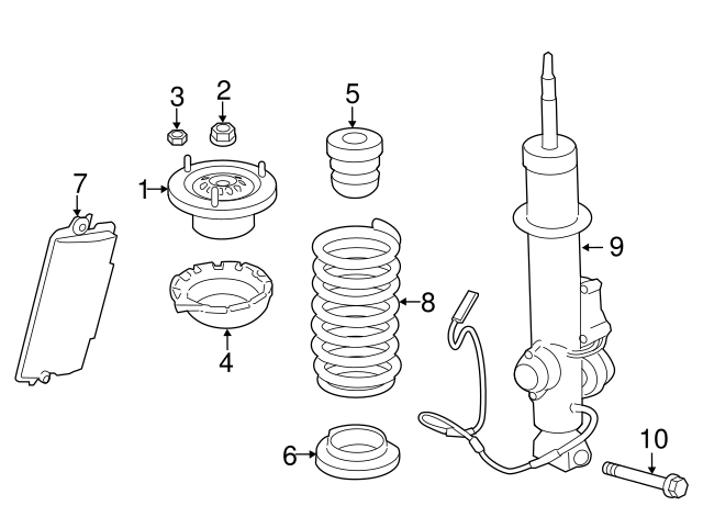 33506776139 - 2009-2012 BMW Shock Mount (33-50-6-776-139) | BMW of ...