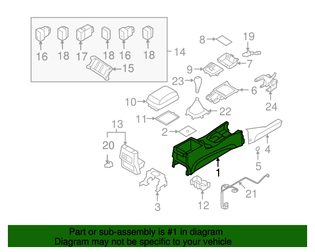 Hyundai - 84610-2B100-HZ - Console - 2010-2012 Hyundai Santa Fe | OEM ...
