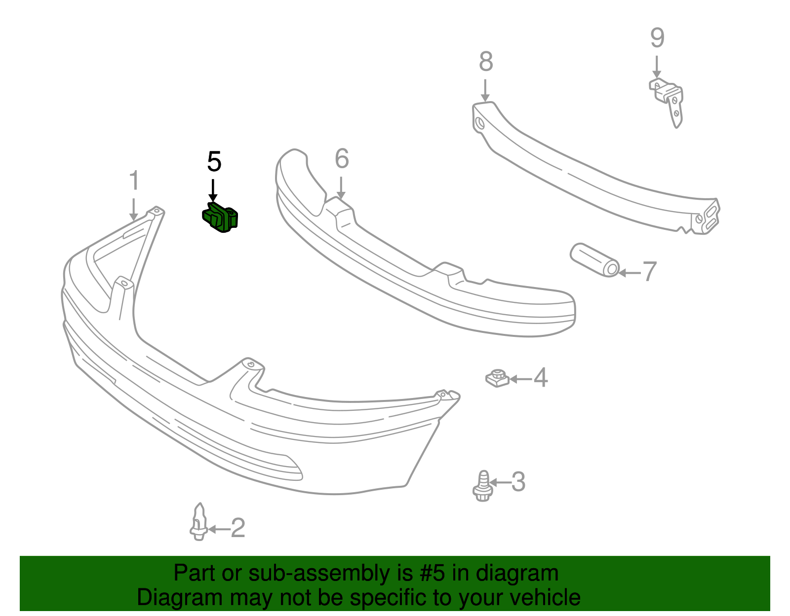 Genuine Toyota Bumper Cover Support part# 52115-33050 for 2000-2001 ...
