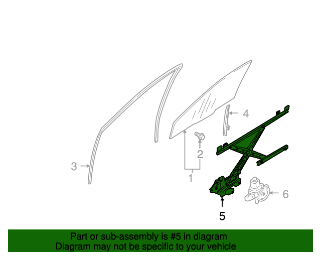5713A125 - Window Regulator 2008-2017 Mitsubishi Lancer | Mitsubishi ...
