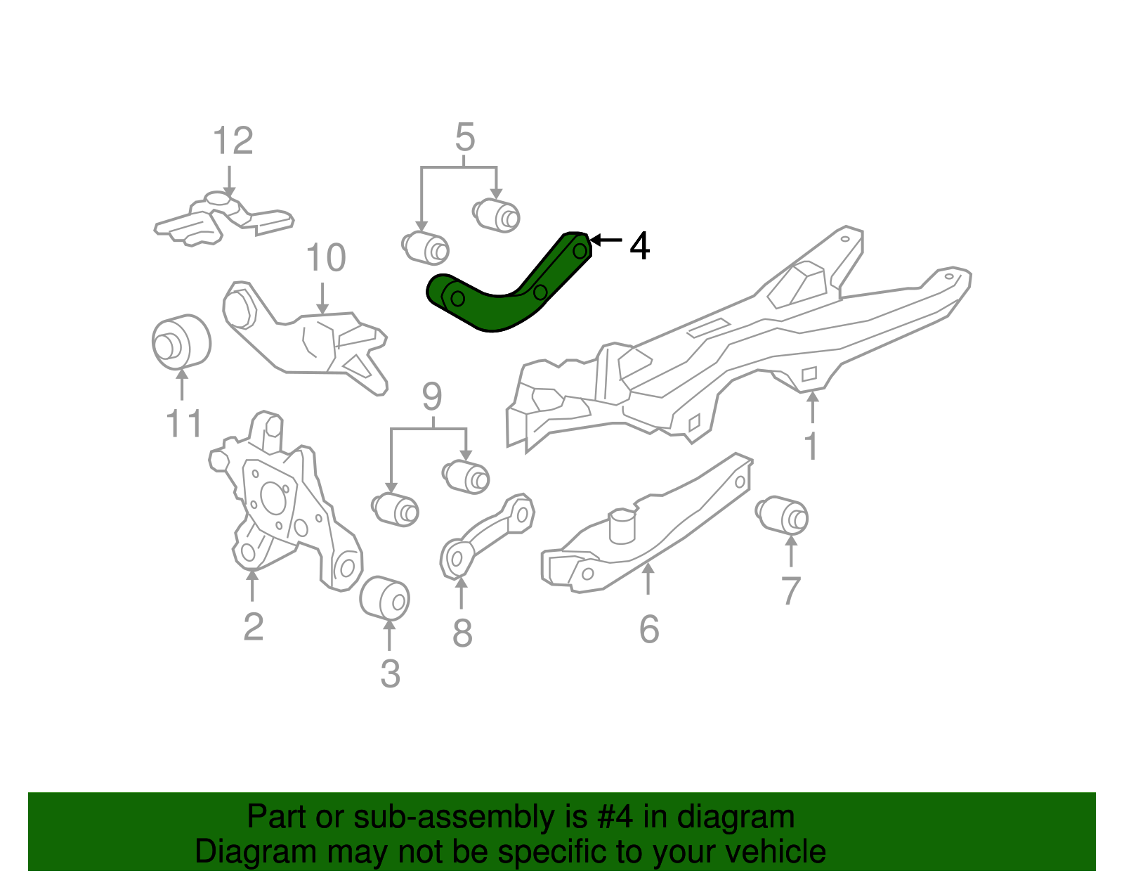 2004-2012 GM Rear Suspension Upper Control Arm 25850211 GM ...