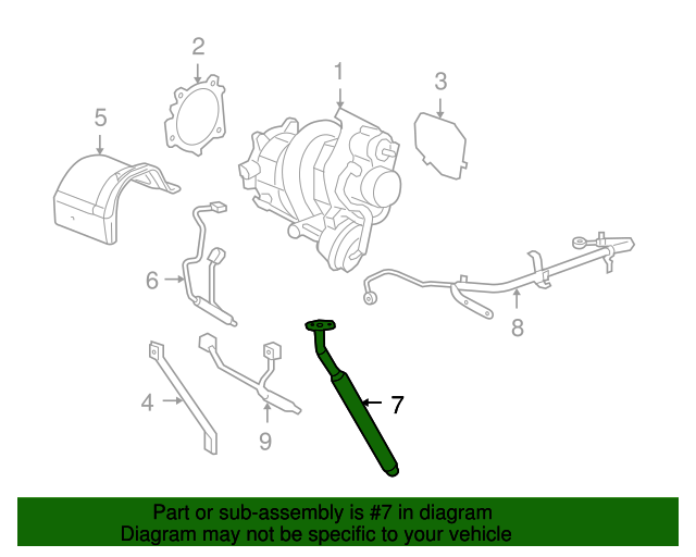 2007-2010 GM Turbocharger Oil Return Hose 12612815 | GMPartsDirect.com