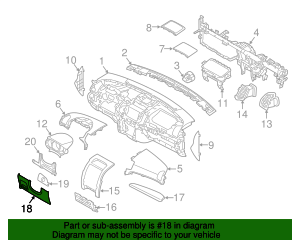 84750-1U001H9 - Lower Crash Pad - 2012-2013 Kia Sorento | Kia Auto Parts