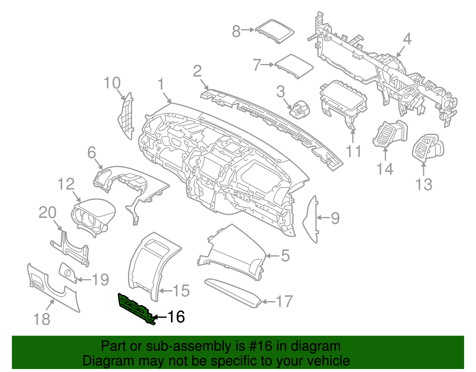84730-1U000CA - Trim Bezel 2011 Kia Sorento | Kia.Parts Store