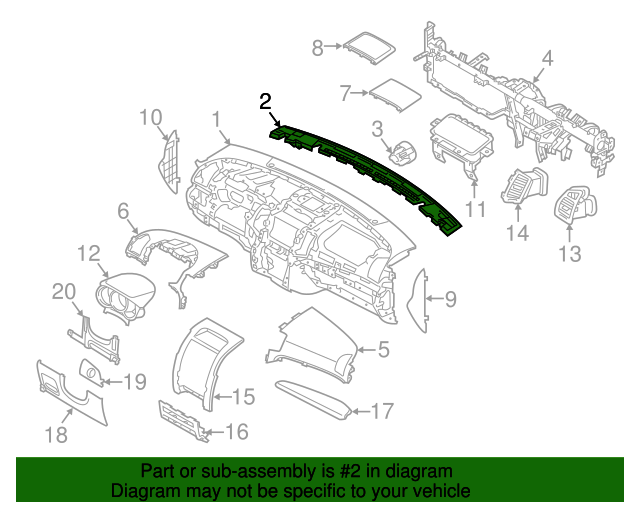 84723-1U000 - Instrument Panel Reinforcement 2011-2015 Kia Sorento ...