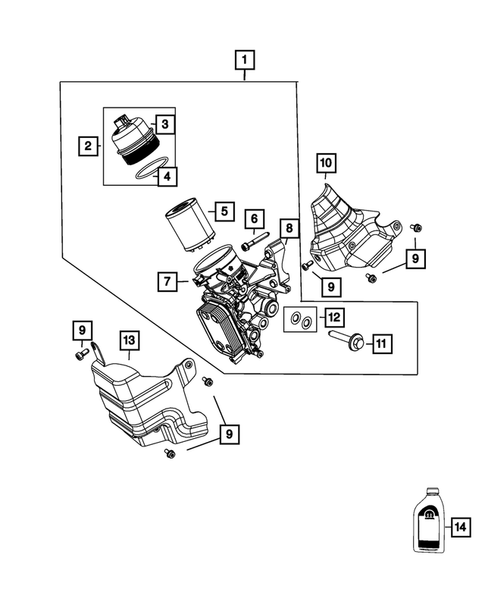 Engine Oiling, Oil Pan and Indicator (Dipstick) for 2017 Fiat 124 ...