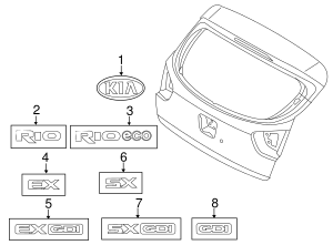 86317-1W100 - Nameplate 2012-2017 Kia Rio | Kia.Parts Store