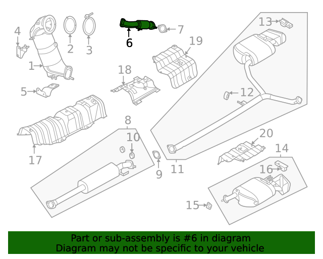 28610-L1900 - Exhaust Intermediate Pipe 2021-2024 Hyundai Sonata ...