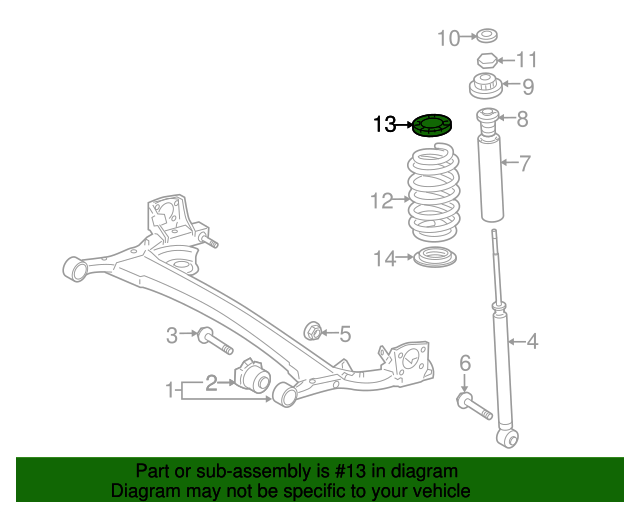 2000-2020 Toyota Coil Spring Insulator (Left, Right, Rear, Upper) 48257 ...