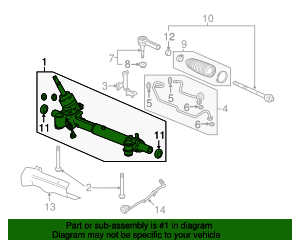 2010-2019 GM Hydraulic Rack and Pinion Steering Gear Assembly with ...