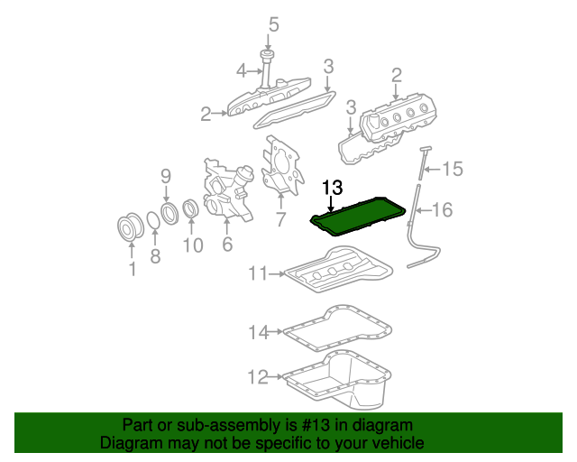 Genuine OEM Ford Part - Oil Pan Gasket 3C3Z-6710-CA | Genuine OEM Ford ...