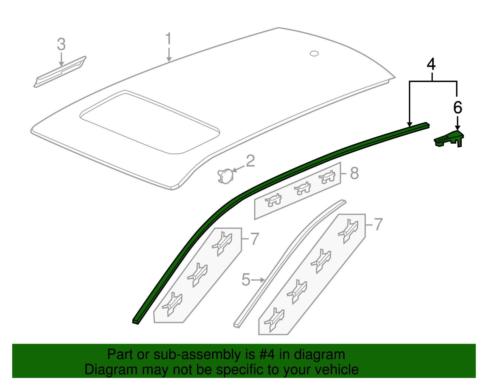 73153-T0A-003 - Roof Molding 2012-2016 Honda CR-V | Honda Parts Online