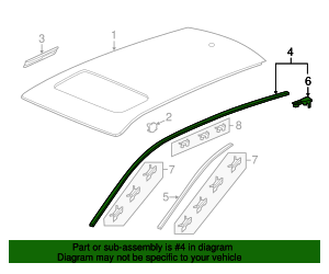 73163-T0A-003 - Roof Molding 2012-2016 Honda CR-V | Honda Parts Online