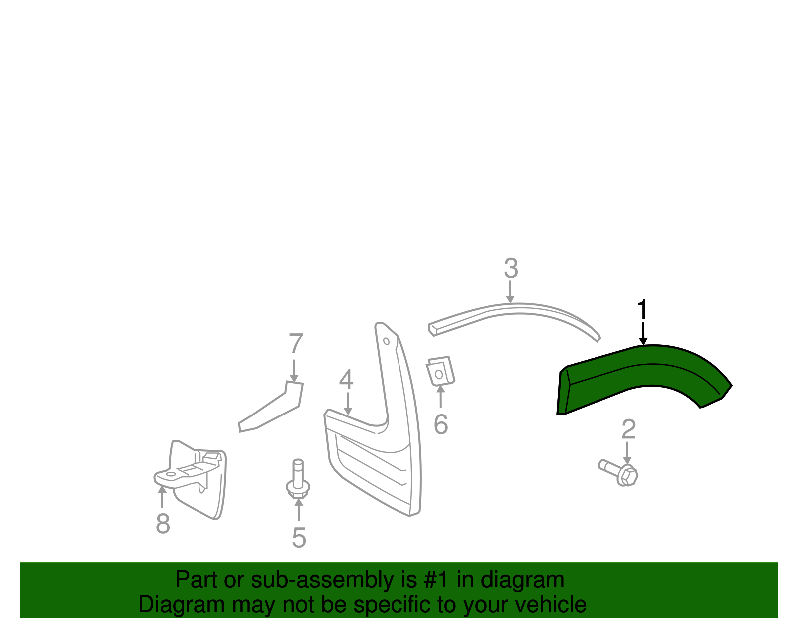 2006-2012 Toyota RAV4 Fender Flare 61682-0R901 | Toyota Parts Center