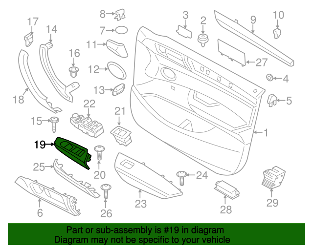 51-41-7-349-320 - Switch Bezel 2011-2014 BMW X3 | AutoNationParts.com