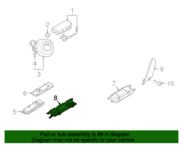 8K1-880-917 - Knee Air Bag Mount Bracket 2008-2017 Audi | Audi OEM Parts