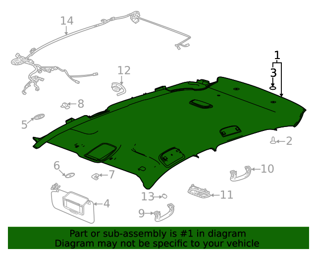 2021-2024 Chevrolet Trailblazer Headliner 42848256 | GM Parts Center