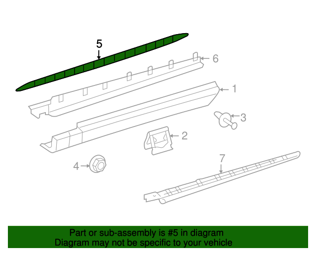164-690-27-75 - Running Board Insulator 2006-2011 Mercedes-Benz ...