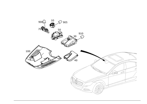 Sensors, Camera and Switch Behind Windshield for 2016 Mercedes-Benz CLS ...