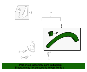 87711-3W000 - Wheel Flare 2011-2016 Kia Sportage | Kia.Parts Store