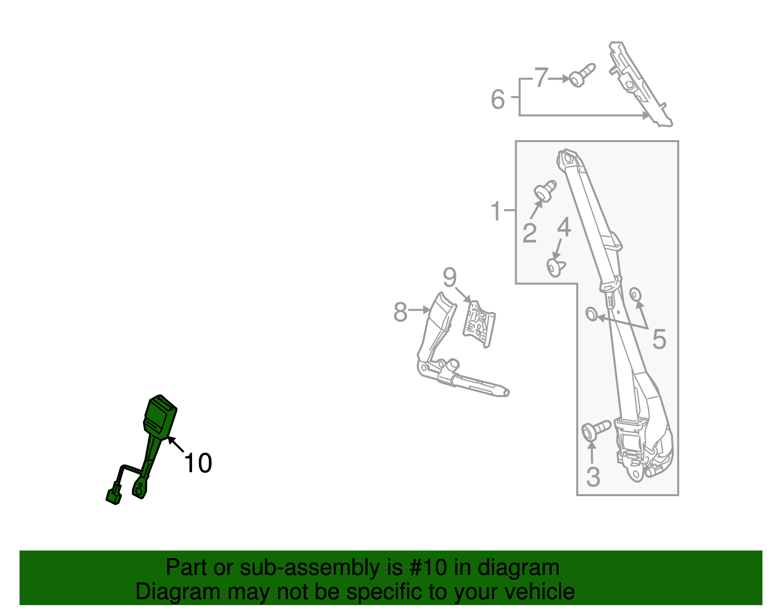 Genuine OEM Cocoa Driver Seat Belt with Buckle Part# 19301309 Fits 2014 ...