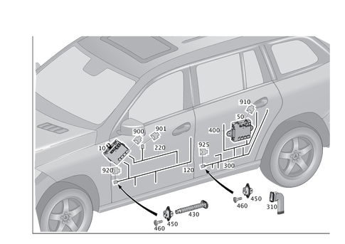 Door Wiring Harness and Door Control Unit for 2013 Mercedes-Benz GL 450 ...
