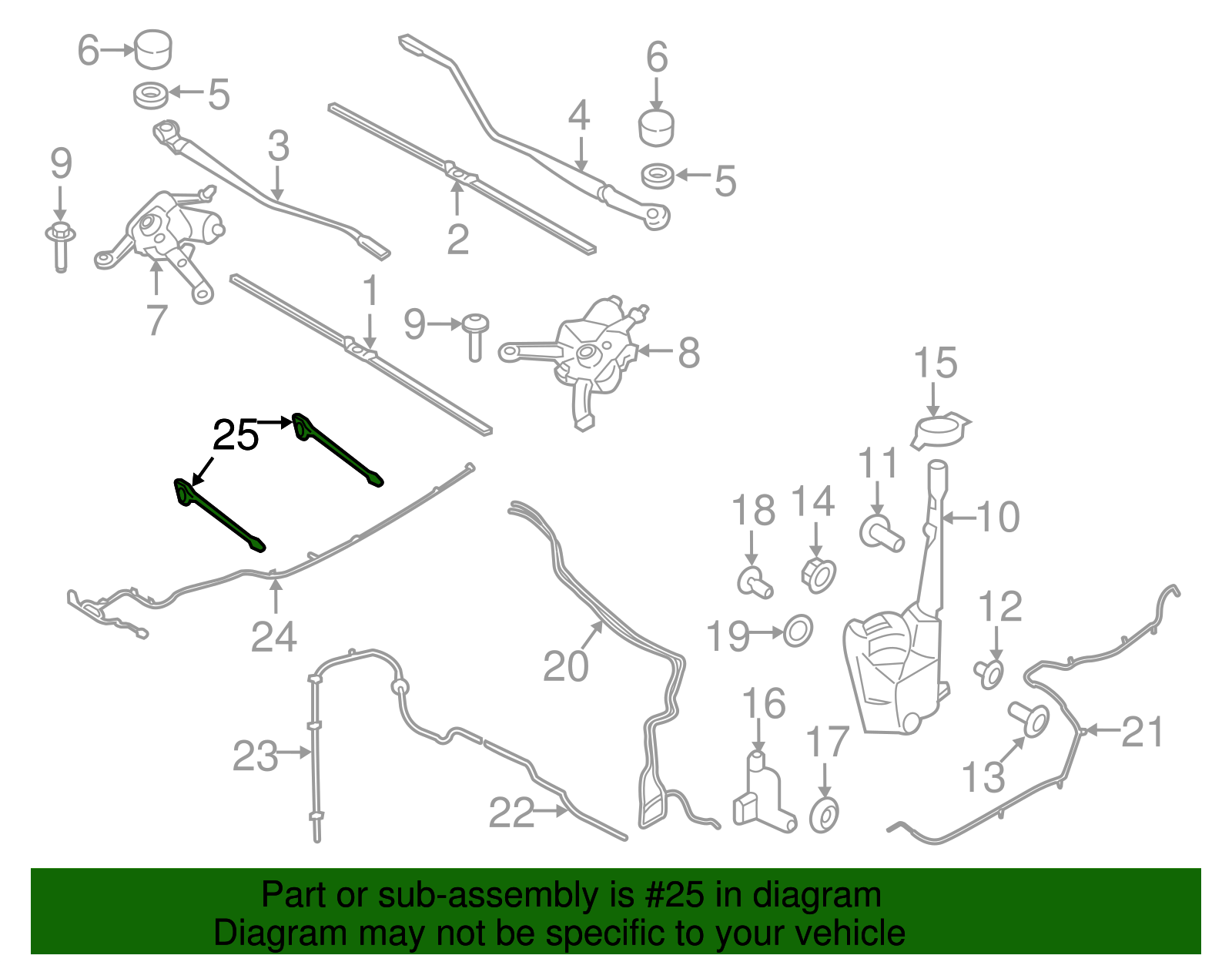 GT4Z-17603-D - Washer Nozzle - 2017-2024 Ford Edge | Lasco Auto Parts