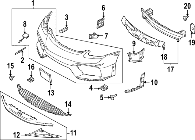 2022-2024 Porsche 718 Cayman Spoiler 982-807-543-E-OK1 | OEM Parts Online