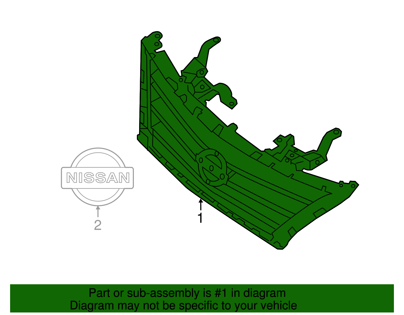 2013-2015 Nissan Sentra Grille 62310-3SH0A | Temecula Nissan Parts
