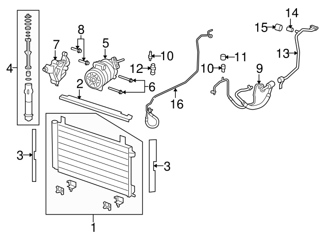 2008-2009 Pontiac G8 Air Conditioning Compressor Hose 92258780 ...