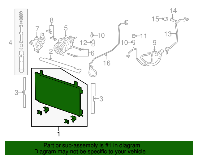 2008-2011 GM Air Conditioning Condenser 92191927 | TascaParts.com