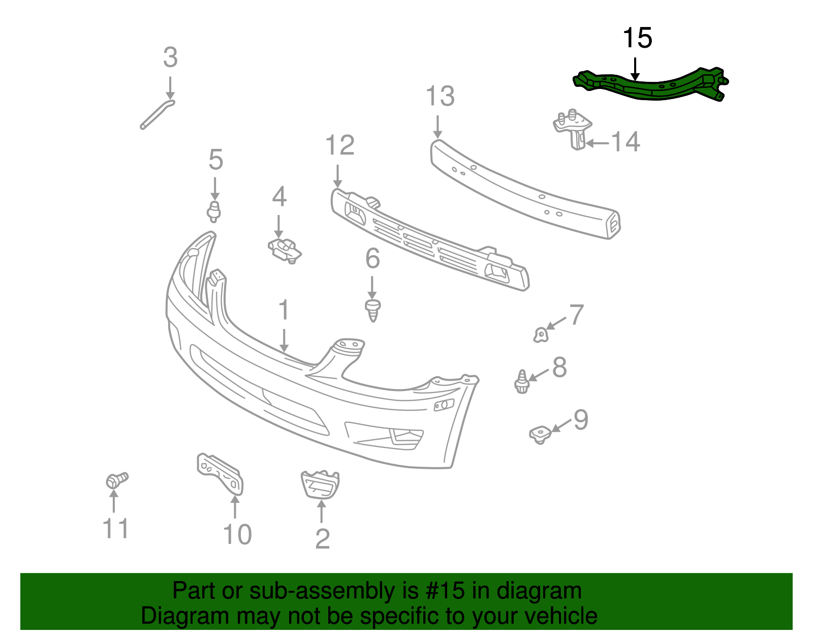 52133-53010 - Bumper Cover Reinforcement 2001-2005 Lexus IS300 ...