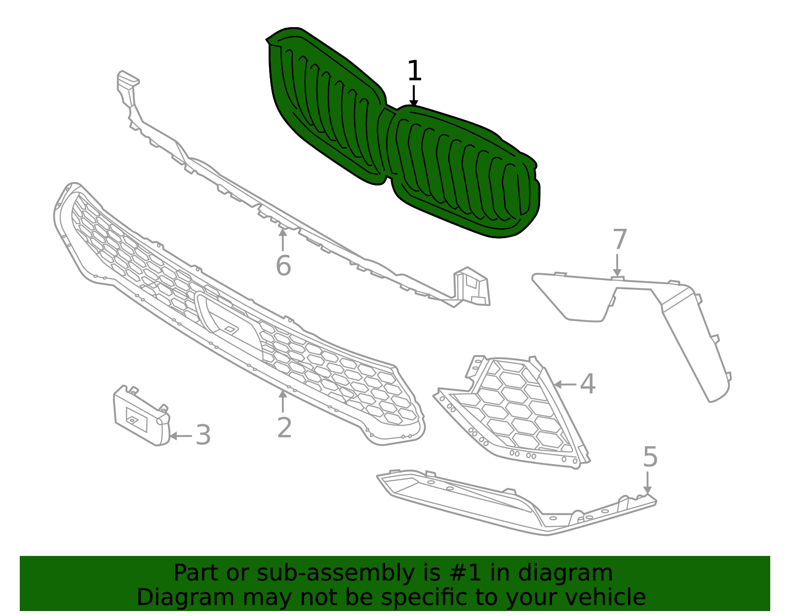Genuine BMW 51-13-8-746-966 | F95 X5M Competition Gloss Black Kidney ...