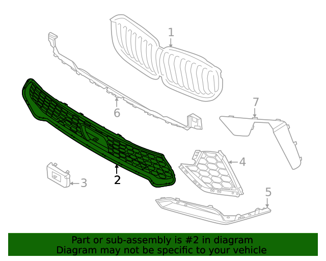 Genuine BMW 51-11-8-077-210 | Center Grille | FREE Shipping on Most ...