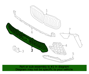Genuine BMW 51-11-8-077-210 | Center Grille | FREE Shipping on Most ...
