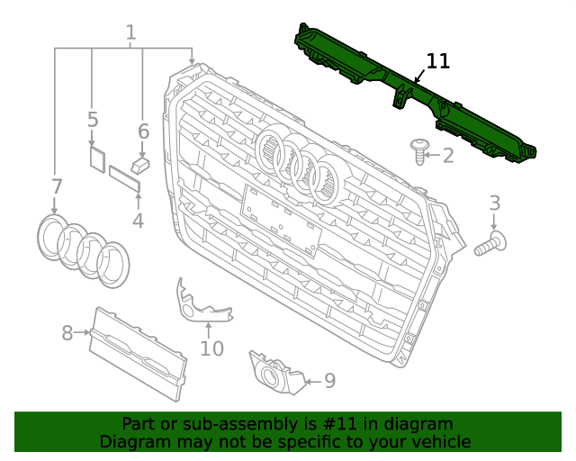 2018-2019 Audi Cover 8W6-853-037 | Genuine Audi Parts