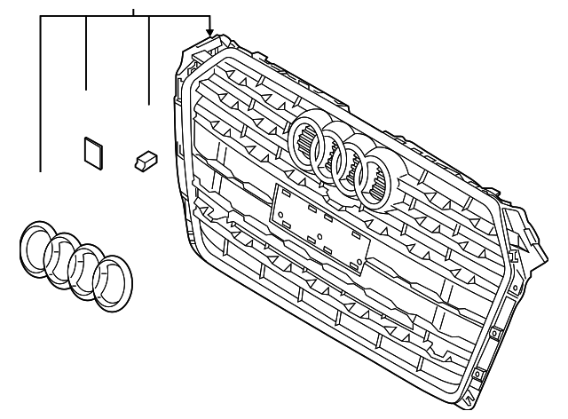 2018-2019 Audi A5 Quattro Center Grille 8W6-853-651-AB-RN4 | Audi USA Parts