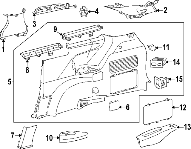 2021-2024 Toyota Sienna Pillar Trim 62550-08070-B0 | Toyota Parts Center