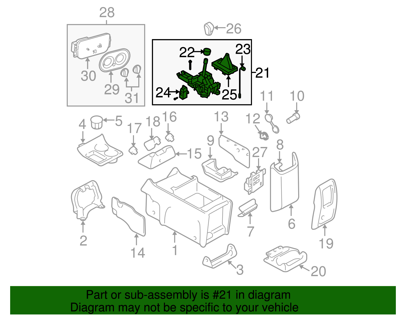 2005-2006 Lincoln Navigator Gearshift Housing 2L7Z-7210-GB | OEM Parts ...