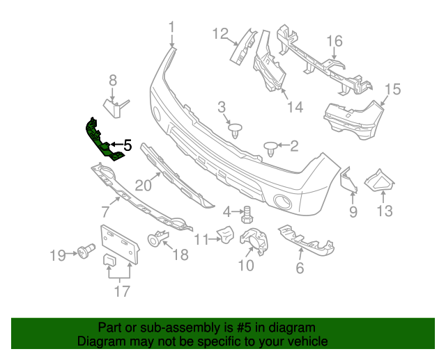 2005-2012 Nissan Pathfinder Spoiler 96012-EA500 | TascaParts.com