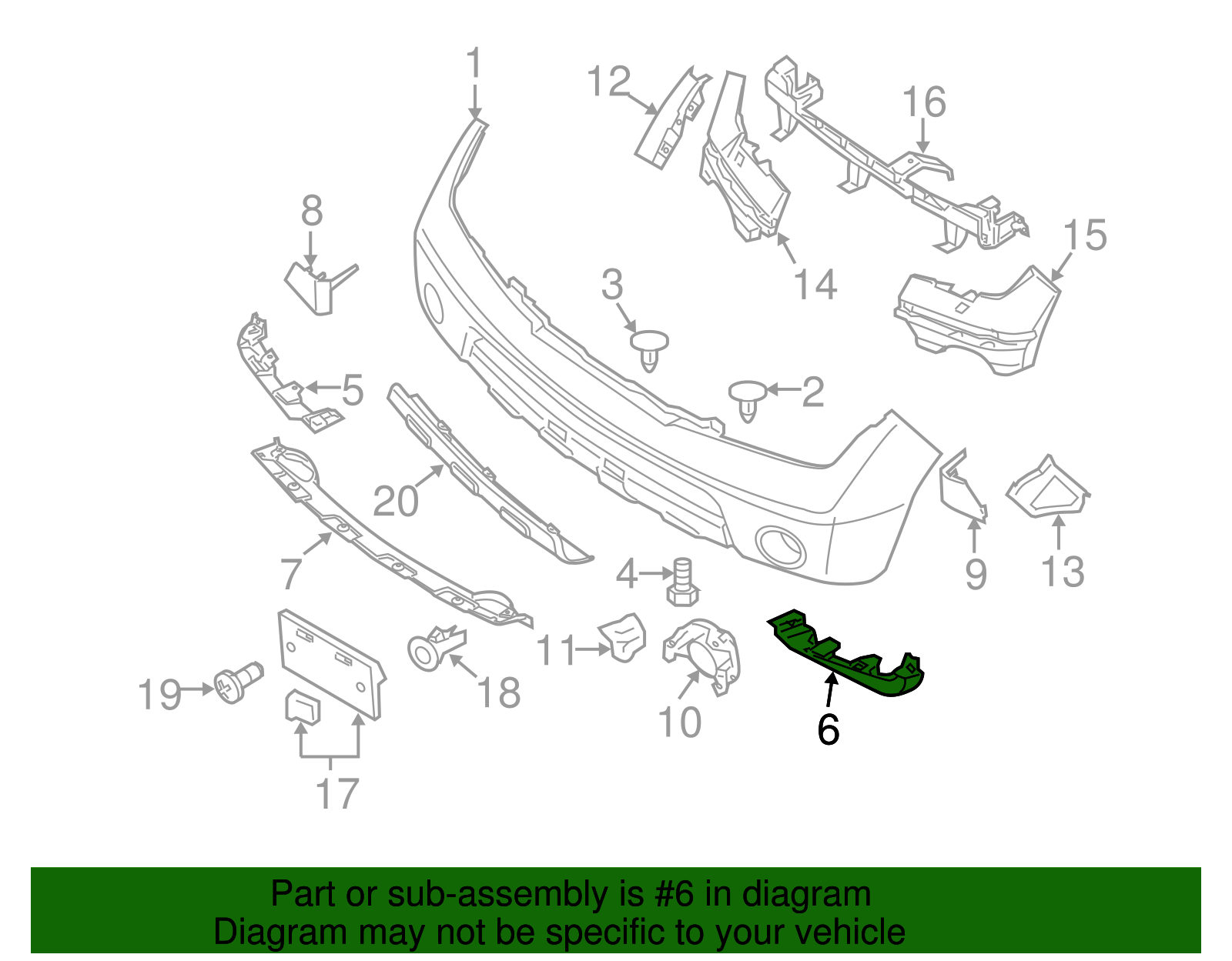 2005-2012 Nissan Pathfinder Spoiler 96013-EA500 | Temecula Nissan Parts