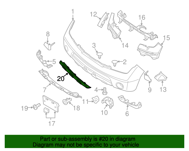 2008-2010 Nissan Pathfinder Bumper Guard 62064-ZS00A | OEM Parts Online