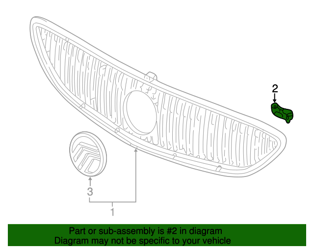 2000-2005 Mercury Sable Grille Retainer YF4Z-8194-AA | TascaParts.com