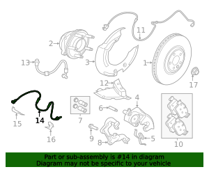 2017-2020 Jaguar F-Pace ABS Wheel Speed Sensor T4A41082 ...