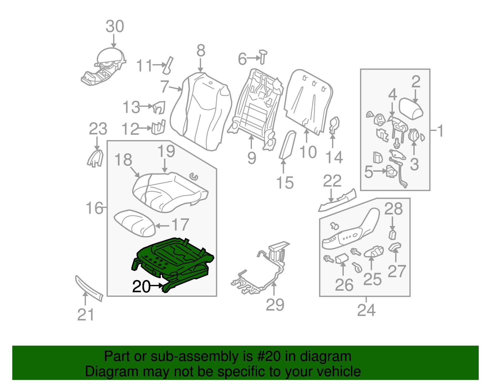2010-2015 Infiniti Cushion Frame 87351-1NJ4A | Faulkner Infiniti of ...