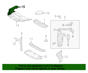 53795-30060 - Radiator Support Access Cover 2013-2015 Lexus ...